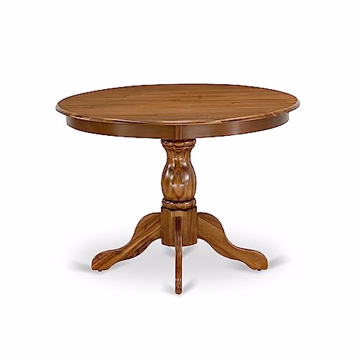 East West Furniture HBMZ5-AWA-32 5 Piece Dining Room Furniture Set Contains a Round Dining Table and 4 Parson Chairs, 42x42 Inch, Antique Walnut