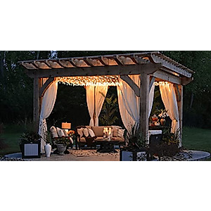Eueasy Gazebo Lights Outdoor, 10ftx10ft Plug in Holiday Chandelier Fairy Lights 300 LED 8 Lighting Modes, Waterproof Curtain Lights for Gazebo, Party, Window, Garden (Warm White)