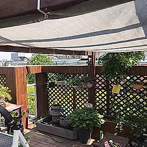 WUZMING Balcony Privacy Screen, Outdoor Fence Isolation Net, 100% HDPE Shade Cloth with, with Rope and Cable Ties, 51 Sizes (Color : Gray, Size : 110x300cm)