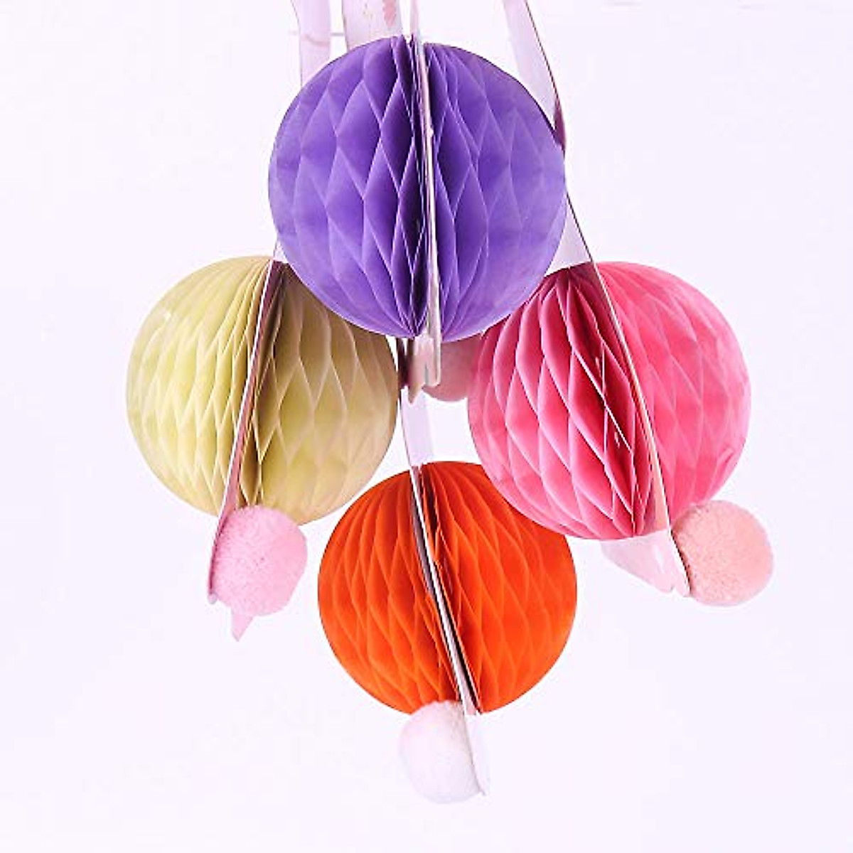 Happy Easter Bunny Paper Banner Easter Bunny Pattern Sign, Bunnny Honeycomb Ball Hanging Ornament, Perfect for Spring Easter Party Decoration Supplies Easter Home Indoor Hanging Decor