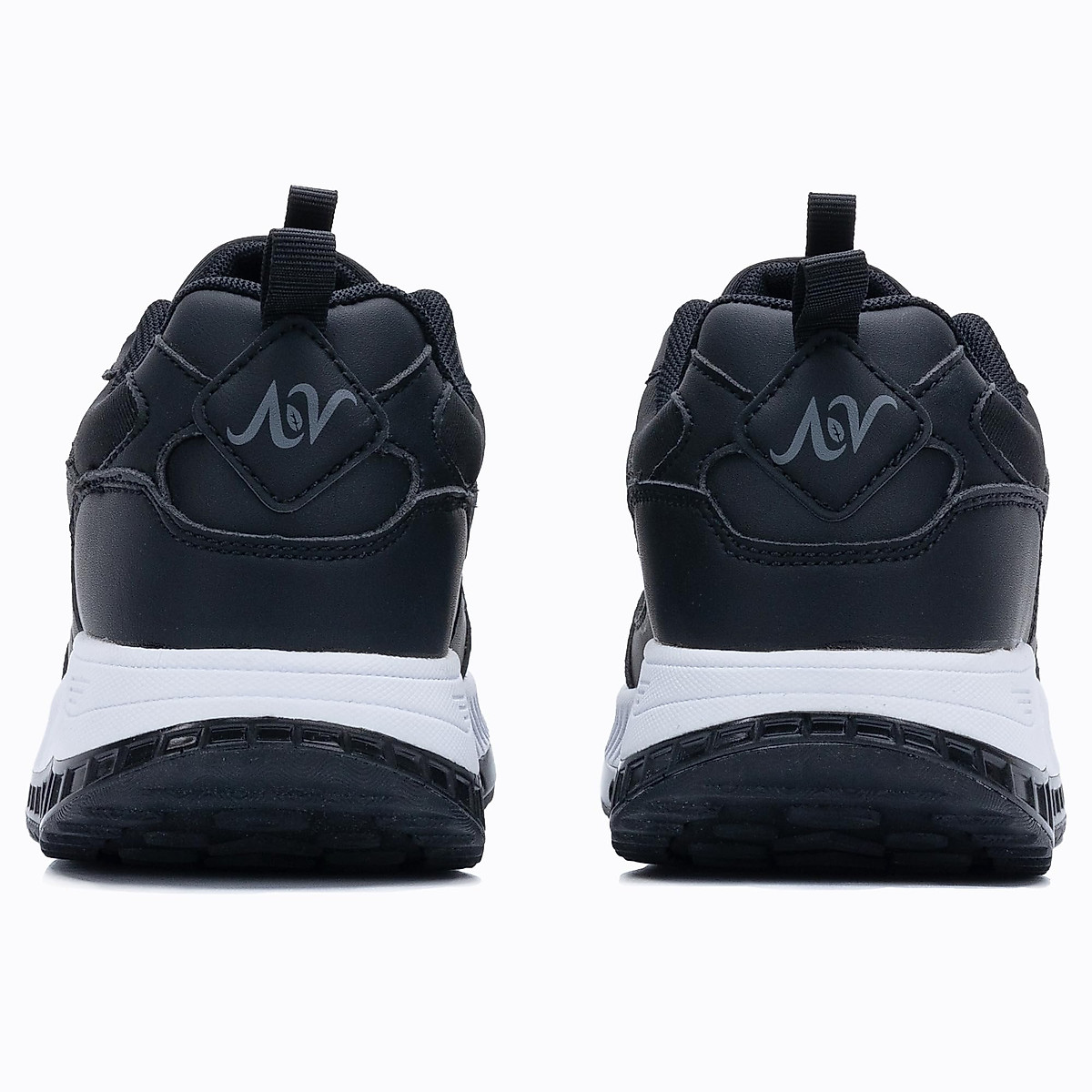 IIV Womens Walking Shoes with Arch Support, Comfortable Leather Tennis Orthotic Sneakers for Plantar Fasciitis Black US 10