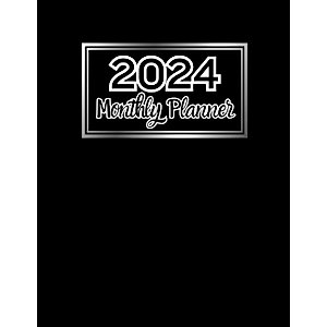 2024 Monthly Planner: January Through December with Federal Holidays and Inspirational Quotes | Minimalist Large Black Cover