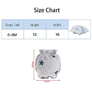 MAMIMAKA Baby Hat and Mittens Set Newborn Baby Hats Caps for Baby Boys Girls 0-6 Months 100% Cotton