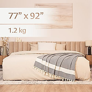 Luxurious Turkish Cotton Blanket - Soft, Large, Lightweight, and Breathable - Boho Style for Bed, Couch, and Home