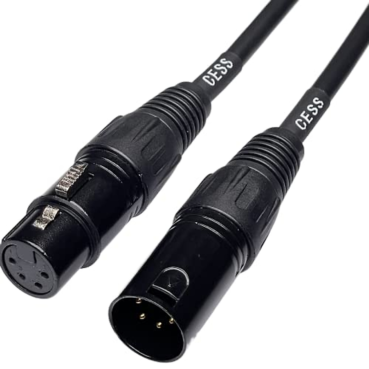 CESS-193-3fx1 Balanced 4-Pin XLR Male to 4-Pin XLR Female Extension Cable, Headphone Audio Extension Cable (3 Feet, 1-Pack)