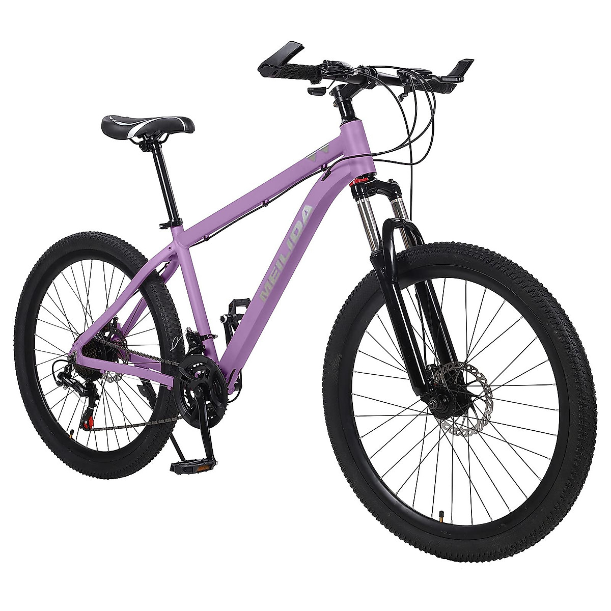 26'' Mountain Bike, 21 Speed Outdoor Snow Beach Bike, Full Suspension Adult Hybrid MTB Racing Bikes for Women Men, Comfort Complete Cruiser Bicycle, Lightweight City Commuter Road Cycling (K)