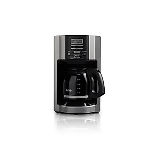 12-Cup Programmable Coffeemaker, Rapid Brew, Brushed Metallic