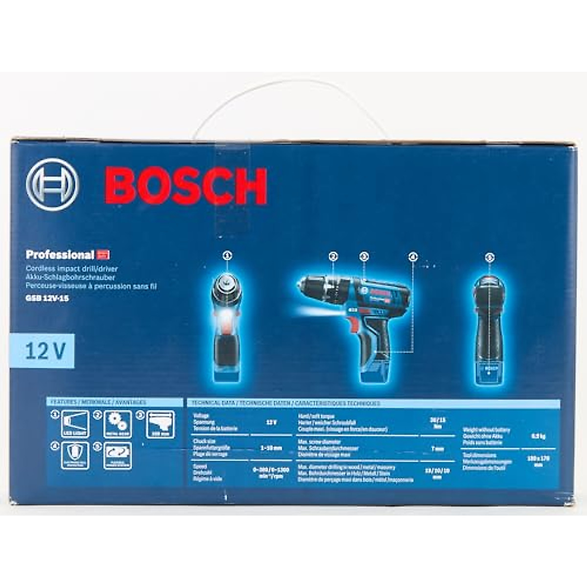 Bosch Professional GSB 10.8-2 LI 10.8V Body Only Cordless Li-Ion 2-Speed Combi Drill in Carton