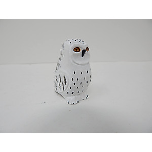 Snow Owl White Birds Cake Topper Bride & Groom Wedding Engagement Anniversary Carved Wood Statue