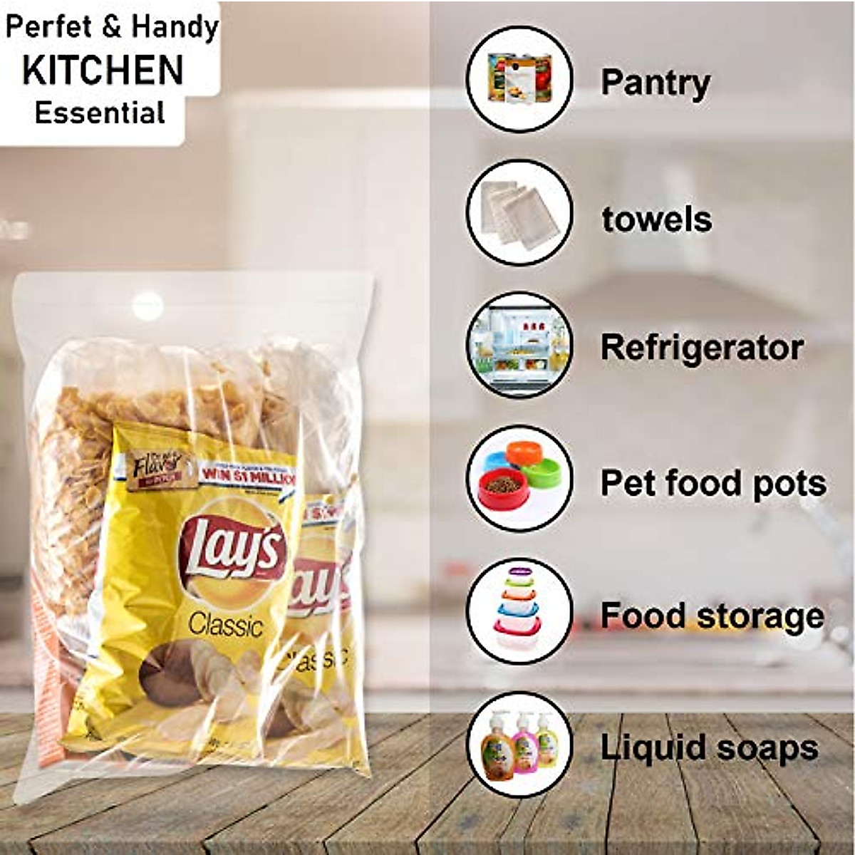 [ PACK OF 50 ] X-Large 3 Gallon Food Storage Bags for Freezer, Meat, Space Organization, Packing, Lunch, or Travels
