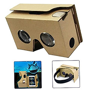 Vr Goggles Cardboard Vr Goggles Cardboard Virtual Reality Glasses 3D Vr Headset Virtual Reality Box 3D Virtual Reality Glasses Box DIY Vr Viewer for Smartphones Khaki