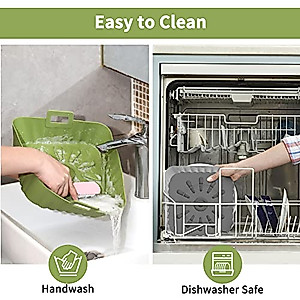 2-Pack OUTXE 9 inch Square Silicone Air Fryer Liners for 6QT to 9QT Reusable Large Air Fryer Insert Silicone Air Fryer Cover Easy Cleaning for Oven Accessories (Green+Grey)