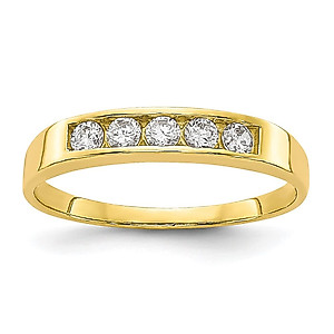 IceCarats 10K Yellow Gold Cubic Zirconia CZ Ring Size 3
