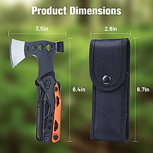 Sahara Sailor Multitool Survival Gear Outdoor Multi Tool Gifts for Men Women, 15 in 1 Hatchet with Knife Axe Hammer Saw Screwdrivers Pliers Bottle Opener Durable Sheath(18-in-1 Snowflake Extra Gift )