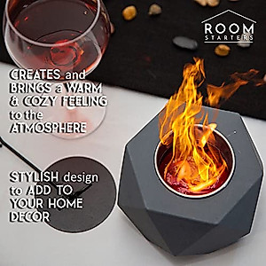 Tabletop Fire Pit by Room Starters (Circle, Graphite)