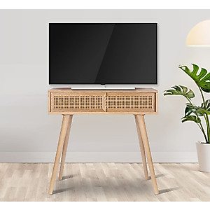 Console/Entryway Tables, Small Vanity Desk Rattan Dresser Side Table Entry Table Narrow Modern Hallway/Sofa Table Boho for Living Room, 31"