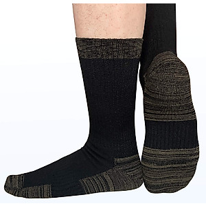 APTYID Men's Moisture Wicking Cushioned Crew Work Boot Socks, Size 9-12, Black, 4 Pairs