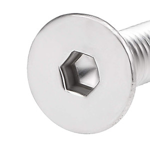 uxcell M5x16mm Flat Head Machine Screws Inner Hex Screw 304 Stainless Steel Fasteners Bolts 20Pcs