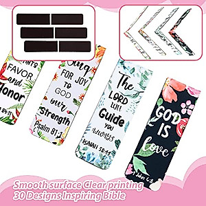 30 Pieces Bible Verses Magnetic Bookmarks with Full Scripture Flower Page Clips Presents for Women Christian Magnetic Book Markers Religious Christmas Gifts Students Teachers Book Lovers