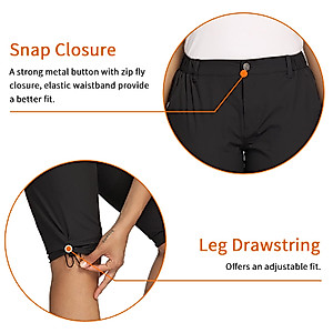 CQC Women's Outdoor Hiking Shorts - Lightweight Quick Dry Cargo Shorts,UPF 50+, Water Resistant,4 Pockets Black XXL