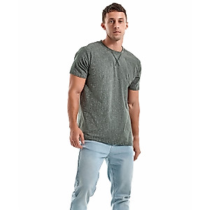 KLIEGOU Men's T-Shirts - Elasticity Cotton Crew Neck Tees 2166 Dark Grey XXL