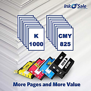 INK E-SALE Compatible 932 XL 933 XL Ink Cartridge Replacement for HP 932XL 933XL 932 933 combo pack for HP Officejet 6700 6600 6100 7610 7110 7612 7610 7510 Printer (4 Pack, Black Cyan Magenta Yellow)