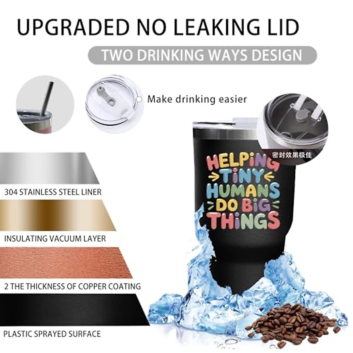 Helping Tiny Humanss Do Big Thingss Groovys Speds Teacher Tumbler With Lids For Fathers