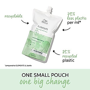 Wella Professionals Elements Gentle Renewing Conditioner| Gentle, Silicone-Free| Instant Detangling Conditioner| 1 Liter Pouch | 33.8 Fl Oz