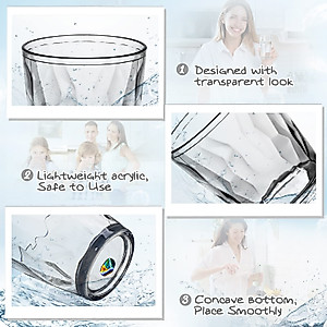 Potchen Set of 10 Plastic Drinking Glasses 10 Oz Unbreakable Clear Tumblers Dishwasher Safe Acrylic Juice Cups Transparent Reusable Plastic Water Glasses Stackable for Kids Home Picnic Party