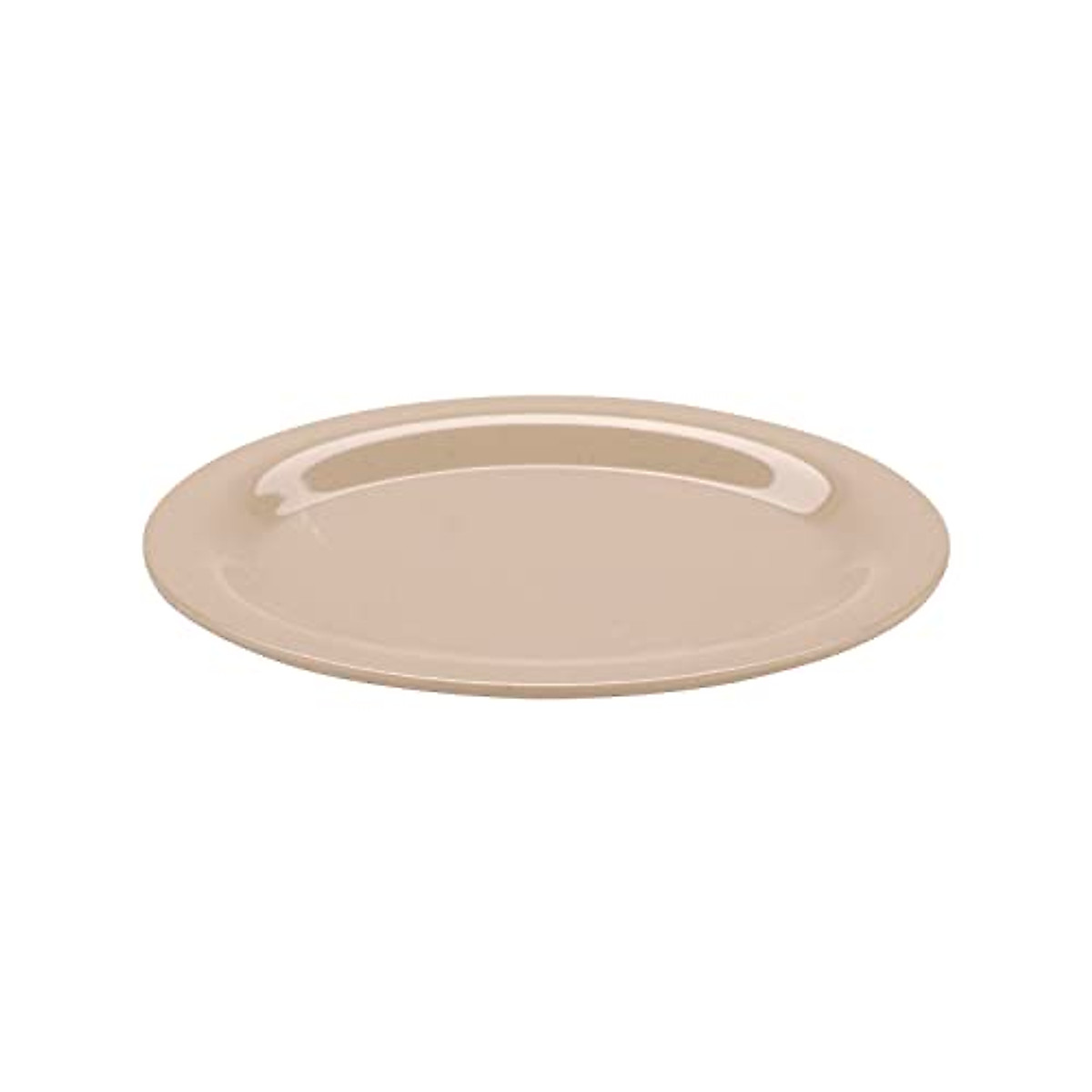 G.E.T. OP-950-S-EC Melamine Oval Serving Platter / Dinner Plate, 9.75" x 7.25", Sandstone (Set of 4), Beige
