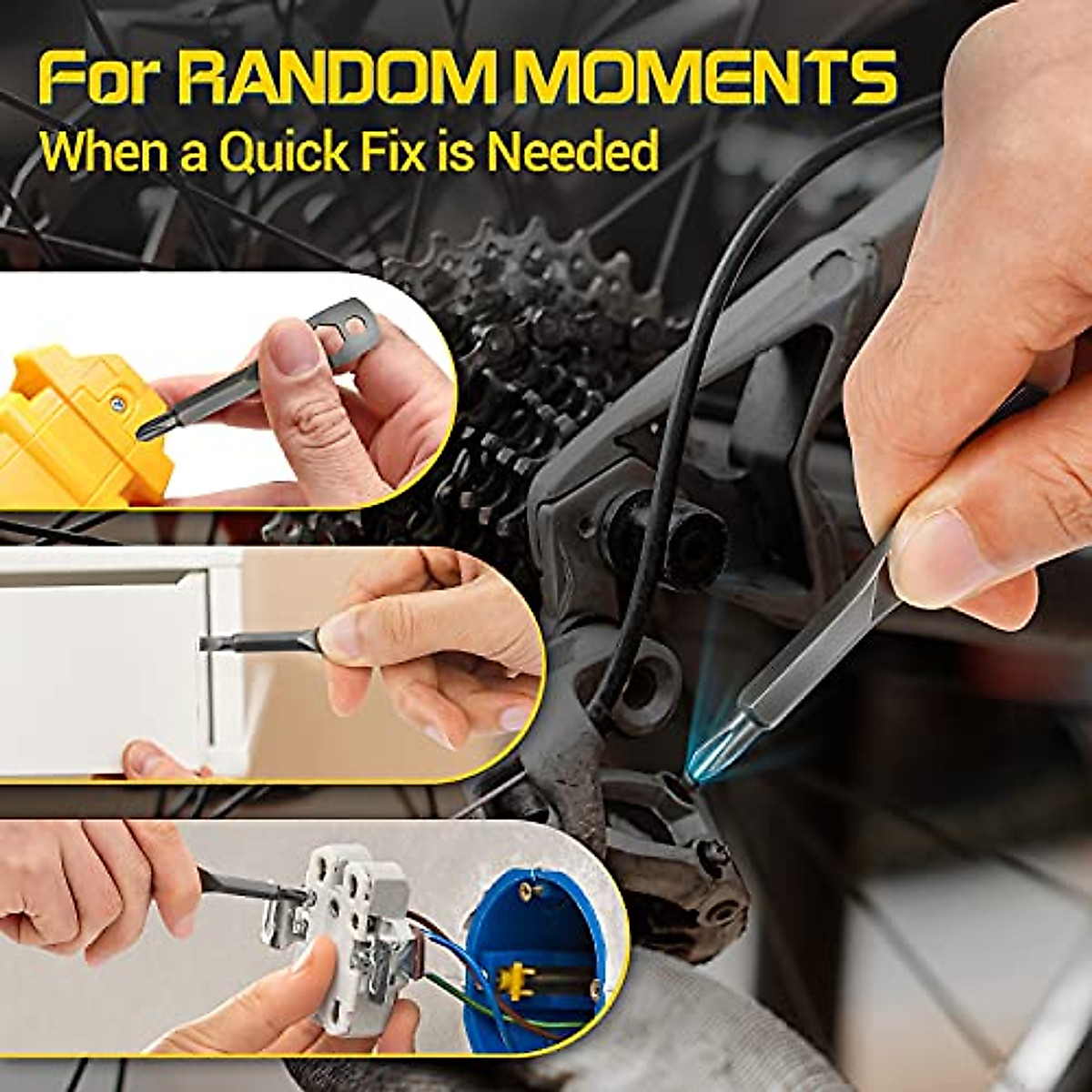 Keychain Screwdriver Tool Stocking Stuffers Gifts for Men - Portable Key Shaped Pocket Screw Driver Gadgets EDC Multi Tool for Outdoor Repair - Hex Wrench Phillips Flathead Bottle Opener Key Ring