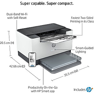 HP Laserjet M209dwe Single-Function Wireless Monochrome Laser Printer - Print only - 30 ppm, 600 x 600 dpi, 8.5" x 14" Legal, Auto Duplex Printing, USB, WiFi, Ethernet, Cbmou External Webcam