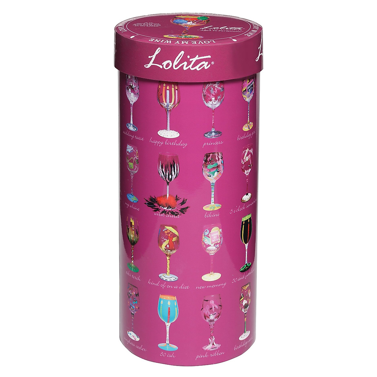 Lolita My Tiara Artisan Painted Wine Glass Gift