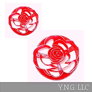 ROSE FLOWER SET OF 2 SIZES CONCHA COOKIE CUTTERS MEXICAN SWEET BREAD STAMPS MADE IN USA PR1760