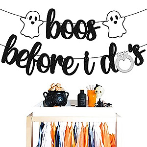 Levvcirki Boos Before I Do’s Banner Halloween Ghost Theme Men Women Girl Bachelorette Wedding Engagement Bridal Shower Party Decorations Supplie