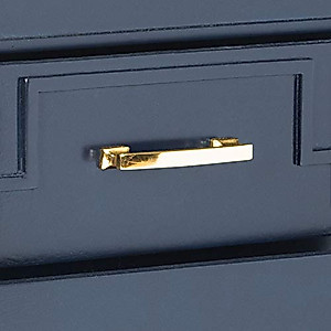 Safavieh Home Collection Raina Navy 3-Drawer Greek Key Nightstand