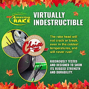 Amazing Rake Back Saving Garden Rake ― Leaf Rakes for Gardening ― Leaf Picker Upper ― Heavy Duty Leaves Claw & Rakes Lawns Garden Tool ― Easy Leaf & Grass Grabber Without Bending Over ― Yellow