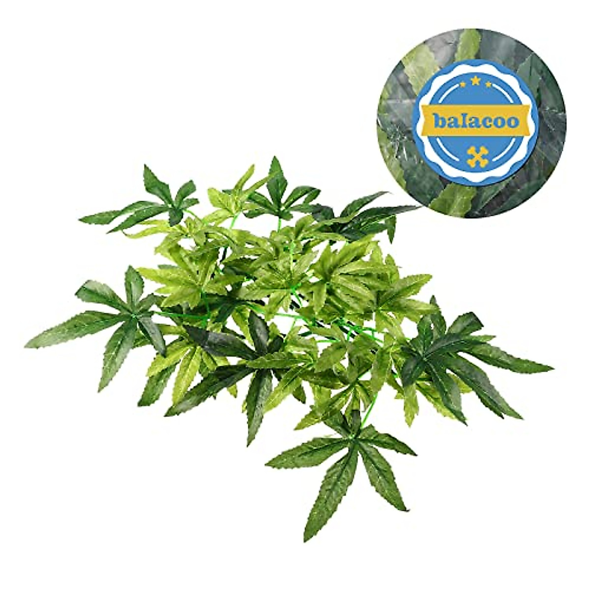 balacoo Aquarium Reptile Plants Artificial Plastic Leaves Hanging Silk Terrarium Plant with Suction Cups,Simulation Landscape Decorations for Bearded Dragons,Lizards,Geckos,Snake