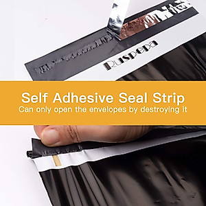RUSPEPA Poly Mailer Shipping Bag with Self Sealing, Business Text Printed Design 2.3 Mil Heavy Duty Self Seal Mailing Envelopes, 100 Pack 10 x 13 inches, Black