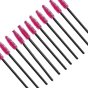 100PCS Disposable Eyelash Mascara Brushes for Eye Lashes Extension Eyebrow and Makeup(Rose)