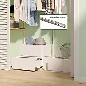 woodtalks Stackable 1 Drawer Dresser, Multi-Purpose Storage Closet Cube Dressers for Bedroom, Storage Cabinet for Entryway, Nightstand Sofa Beside Table Drawer Chest, 23.6 in, White Oak