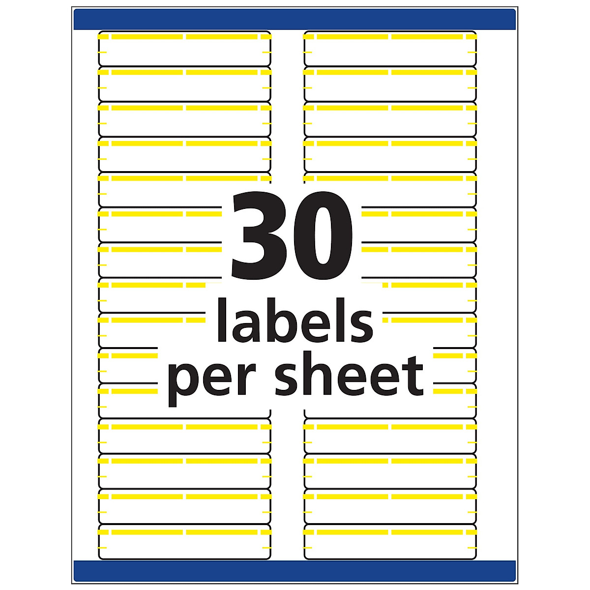 Avery TrueBlock File Folder Labels, 2/3" x 3-7/16", 1,500 Printable Labels, White/Yellow, Permanent (5966)