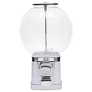 Gdrasuya10 Vending Machine, 18.11" Big Bubble Gumball Machine Lockable Candy Gumball Dispenser Machine Large Capacity Toy Vending Machine for 1.26inch Ball or Candy, White