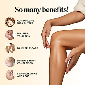 Concealing Caffeine Cream for Cellulite Reduction - Ultra Moisturizing Cellulite Cream for Thighs Butt and Belly with Rich Shea and Cocoa Butter - Light Scented Vegan Firming Body Lotion for Women