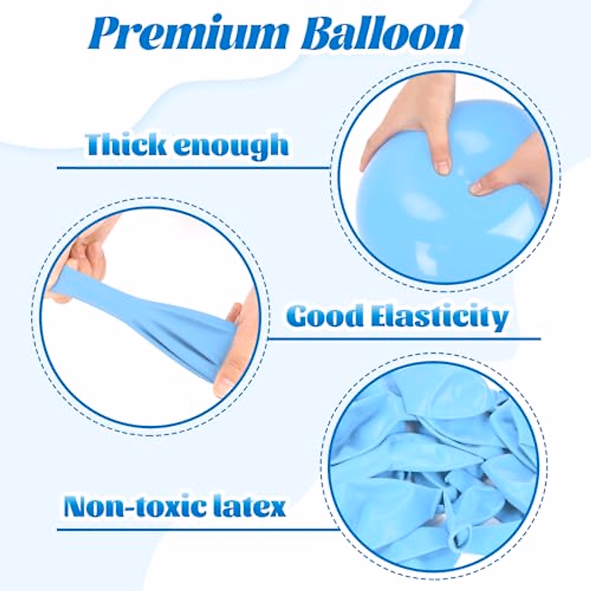 JOYYPOP Blue Balloons 110 Pcs Pastel Balloon Garland Different Sizes 5 10 12 18 Inch Light Blue Balloons for Baby Shower Wedding Party Decorations