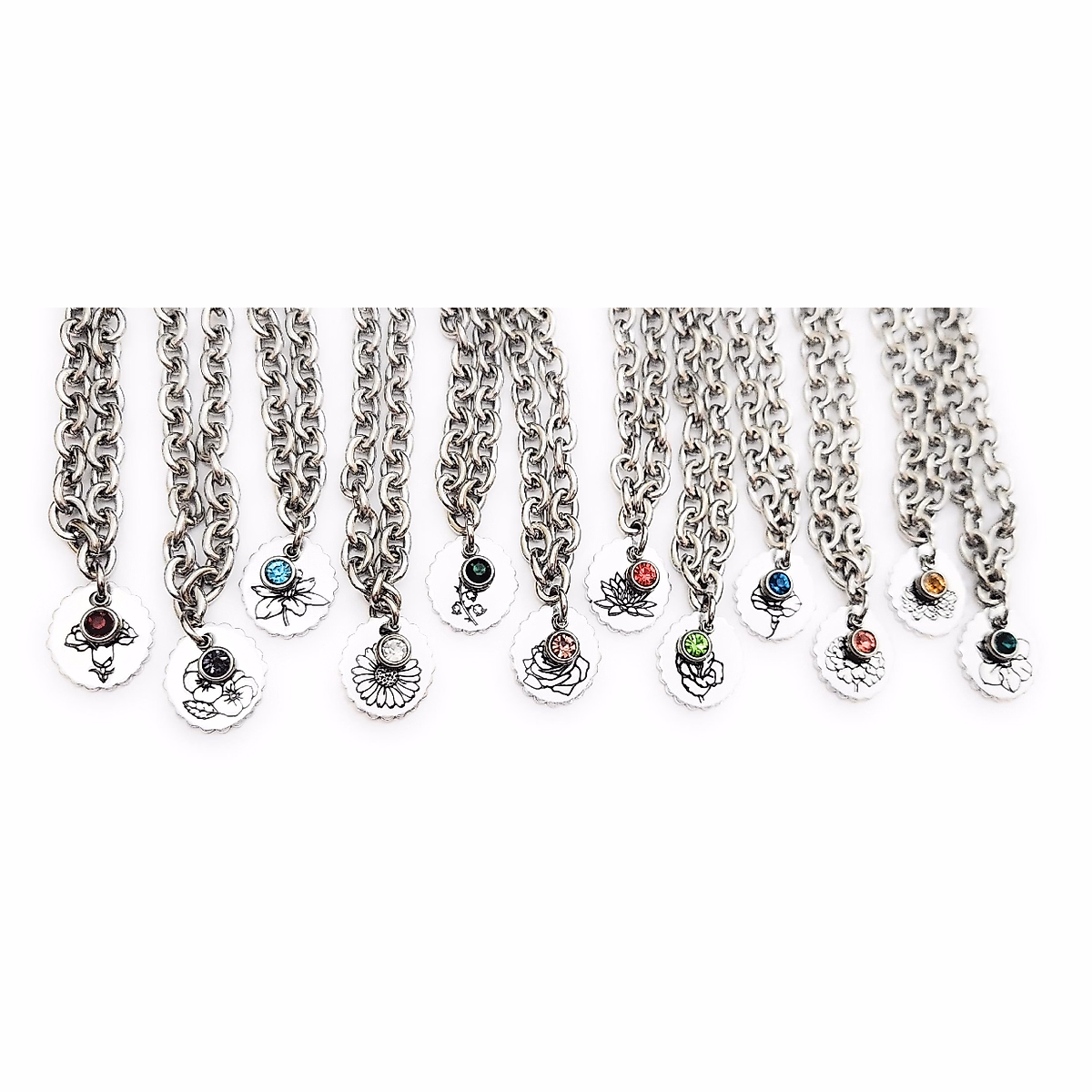 July Birthstone Charm Bracelet and Birth Month Water Lily Flower Simple Dainty Gift for Her Mom Daughter