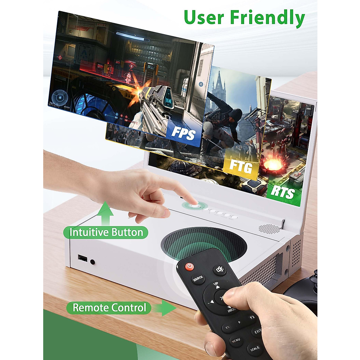 DEPGI 4K 14" Portable Gaming Monitor IPS Screen for Xbox Series S（not Included） with Remote Control, Portable Monitor with HDR10, AMD FreeSync, 2X HDMI for Indoor Outdoor Travel