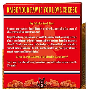 Frenchie The French Bulldog Cheese Board, 12" inch Natural Bamboo Cheese Board and Charcuterie Boards, Serving Tray Aperitif Funny Dog Gift Wine Meat Cheese Platter Unique Women Gifts for Housewarming