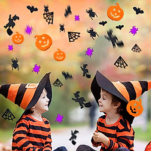 Halloween Confetti | Glitter Confetti Sprinkles for Party Table Scatters Decoration | Pumpkin Bat Witch Spider Confetti for Party Supplies | Metallic Foil | 45g 1.6OZ 1100Pcs