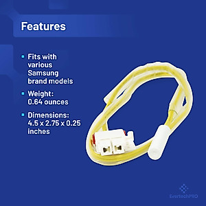 EvertechPRO DA32-00006S Sensor Temp Pack of 2 Replacement for Samsung Refrigerator 2030281